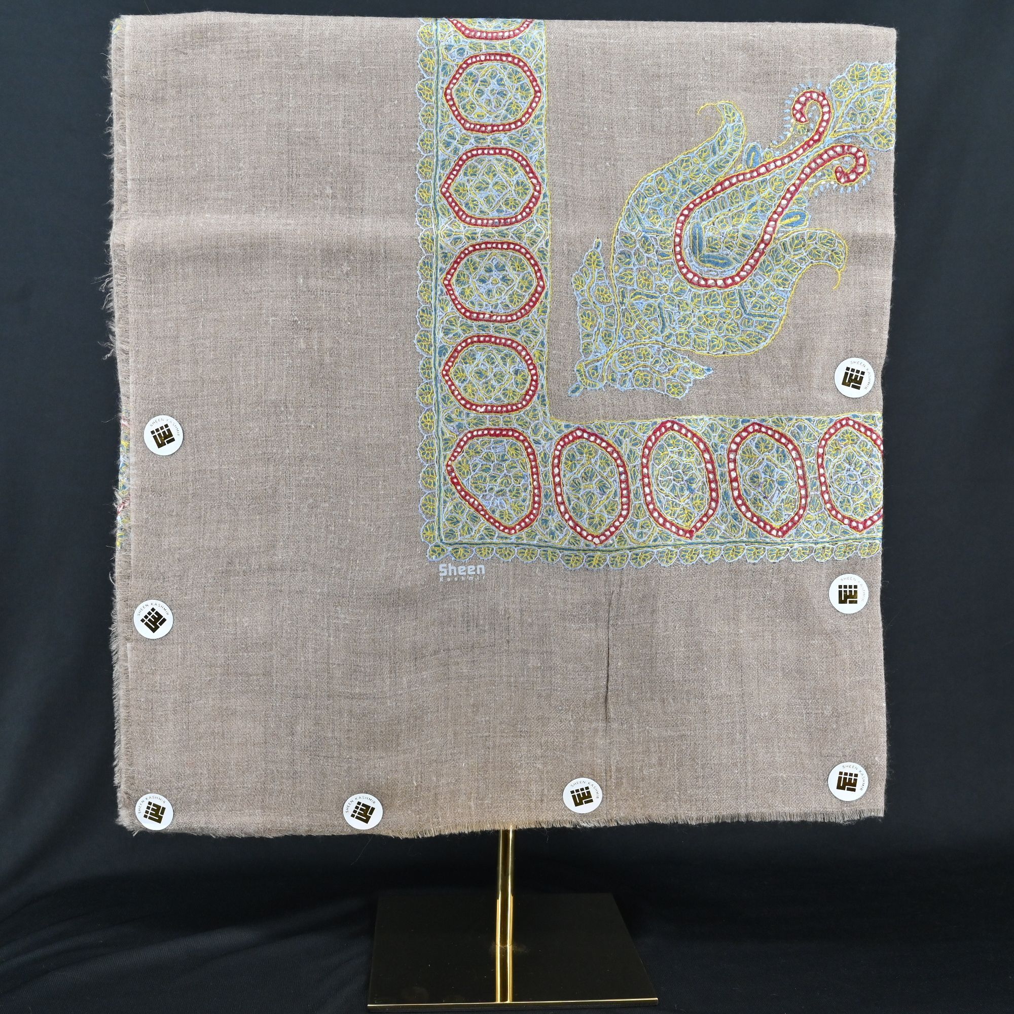 Kashmiri Shawl with Contemporary Pattern - Sheenkashmir